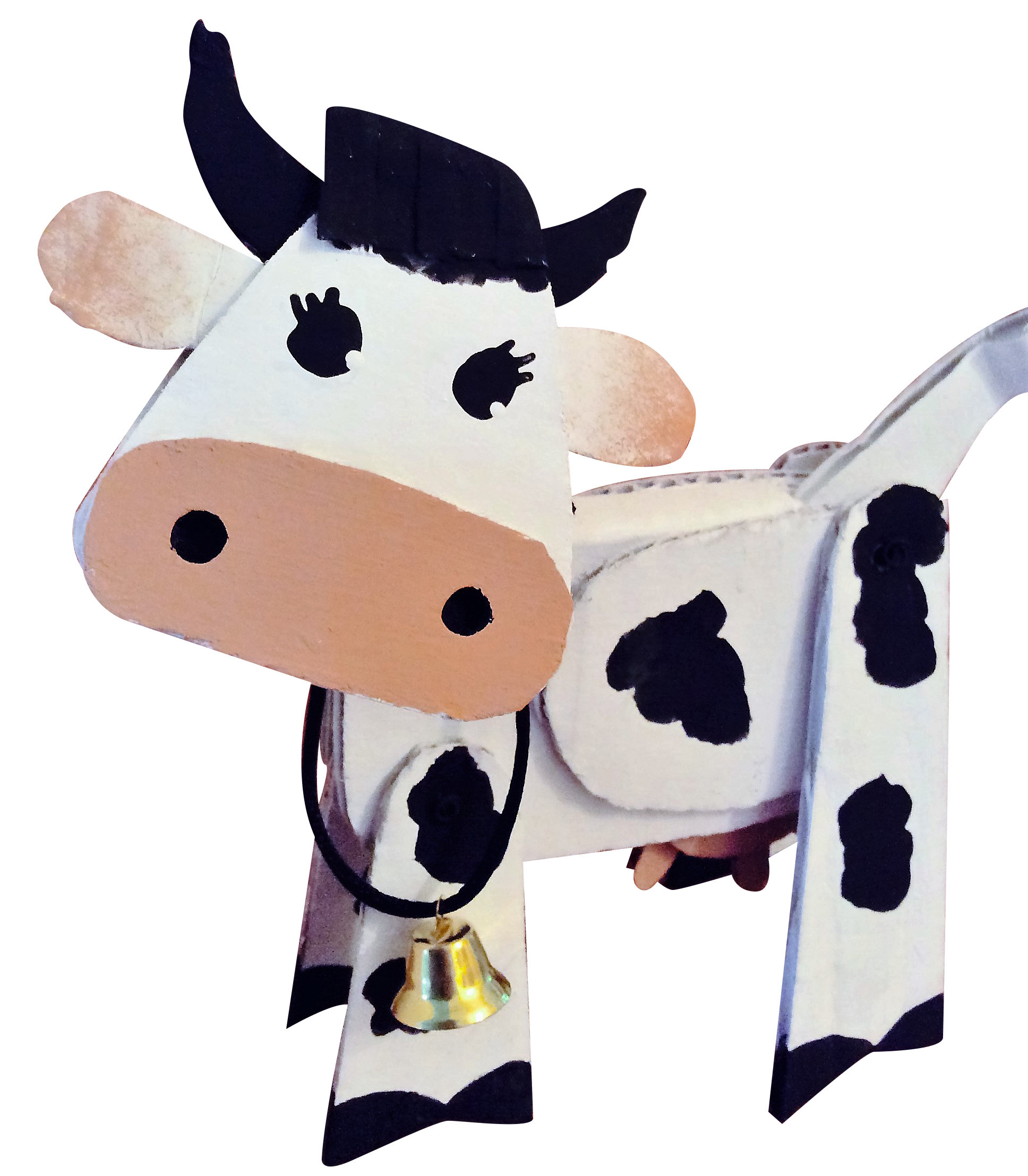 A Cow and a Donkey. Upcycled cardboard sculpture. Home décor. | Etsy