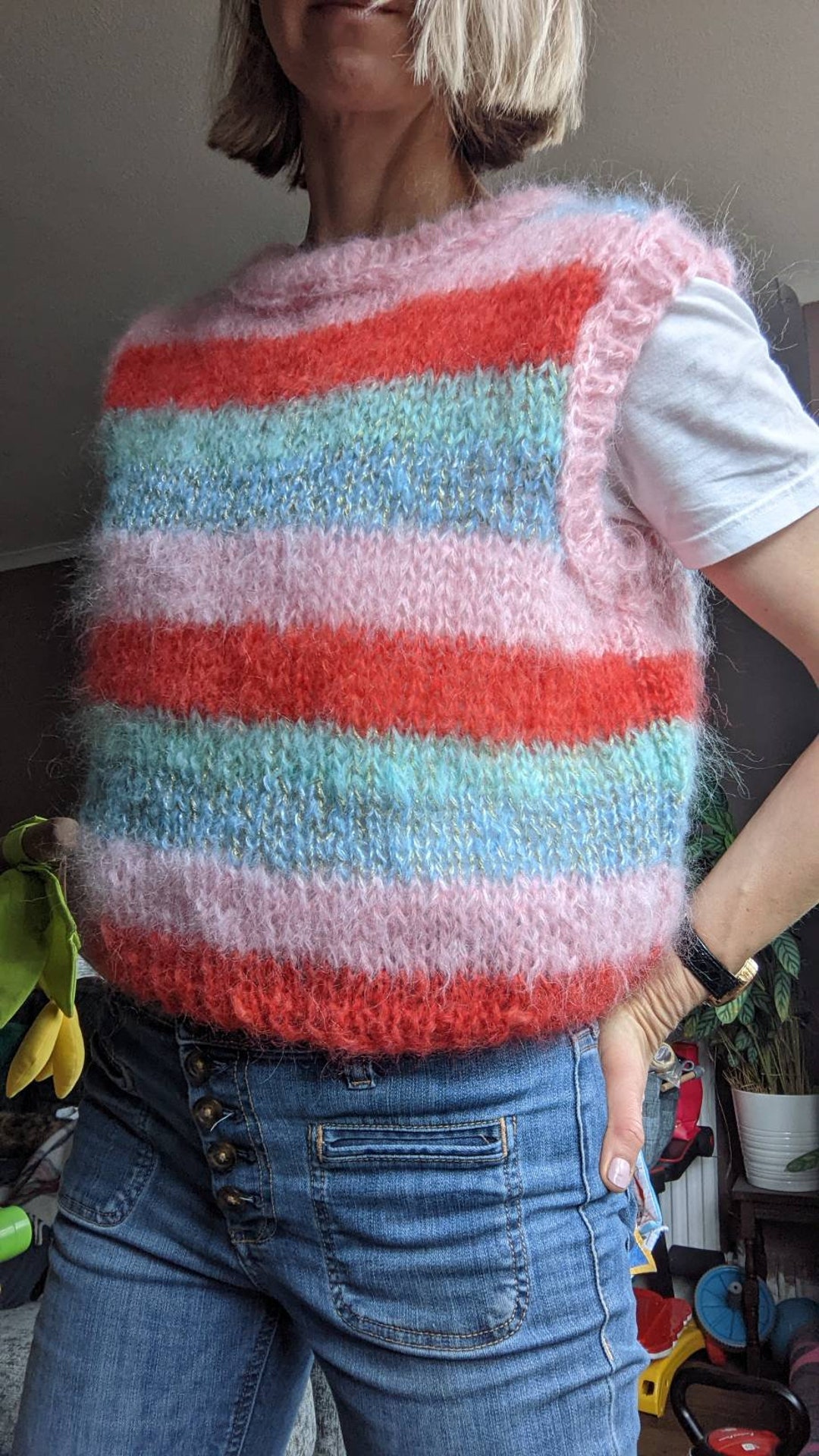 READY MADE Hand Made Mohair Zero Waste Vest, Soft and Lightweight ...