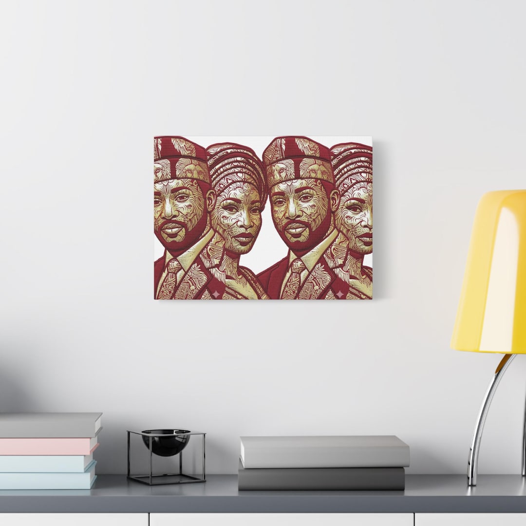 Isi Agu Lion Head Couple Art: Igbo Heritage Canvas Print - Etsy