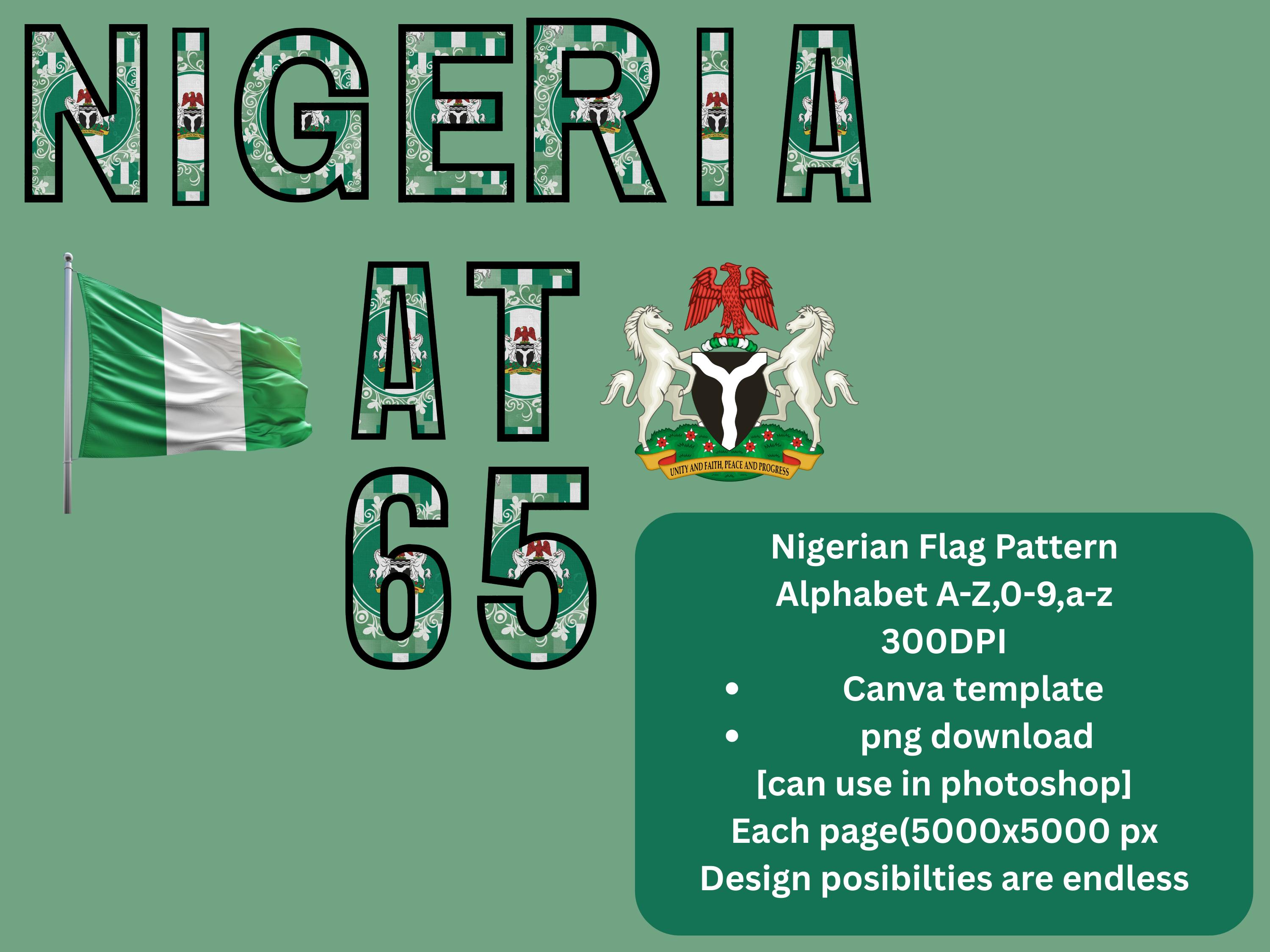 Nigerian Flag Alphabet & Number Clipart Bundle - A-Z, 0-9 | 90+ Pngs ...