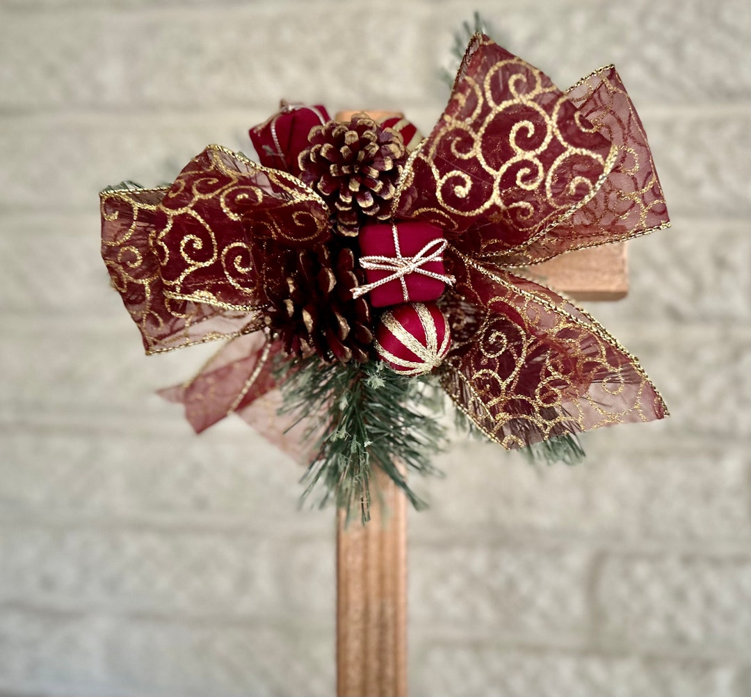 Christmas Cemetery Cross Christmas Grave Flowers Holiday - Etsy