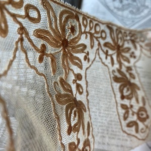 By the 12 Inches Antique French Embroidered Tulle Motifs ref: A-4406 ...