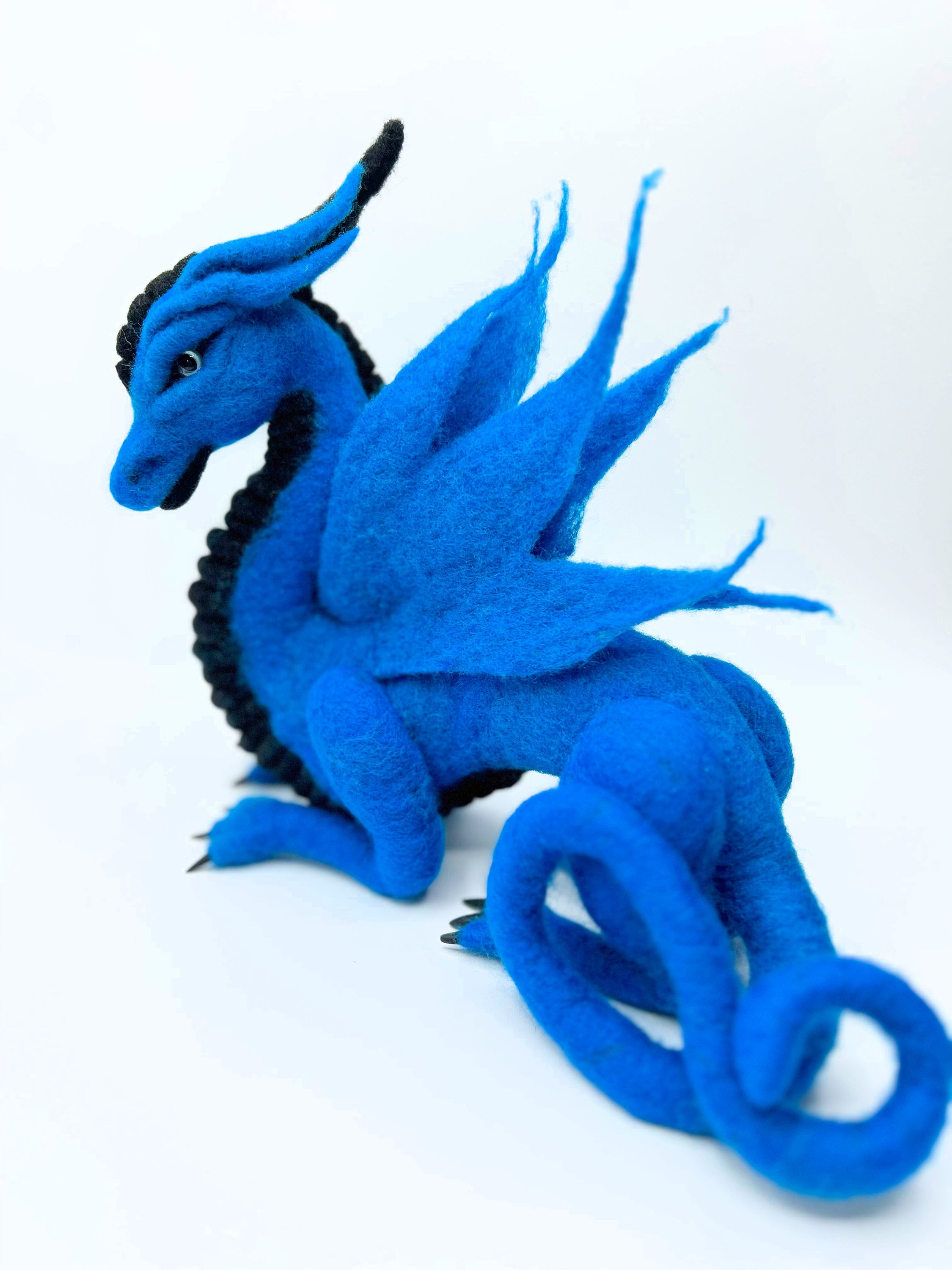 Needle Felted Dragon Blue Moon Dragon Altar Decor Witchy - Etsy