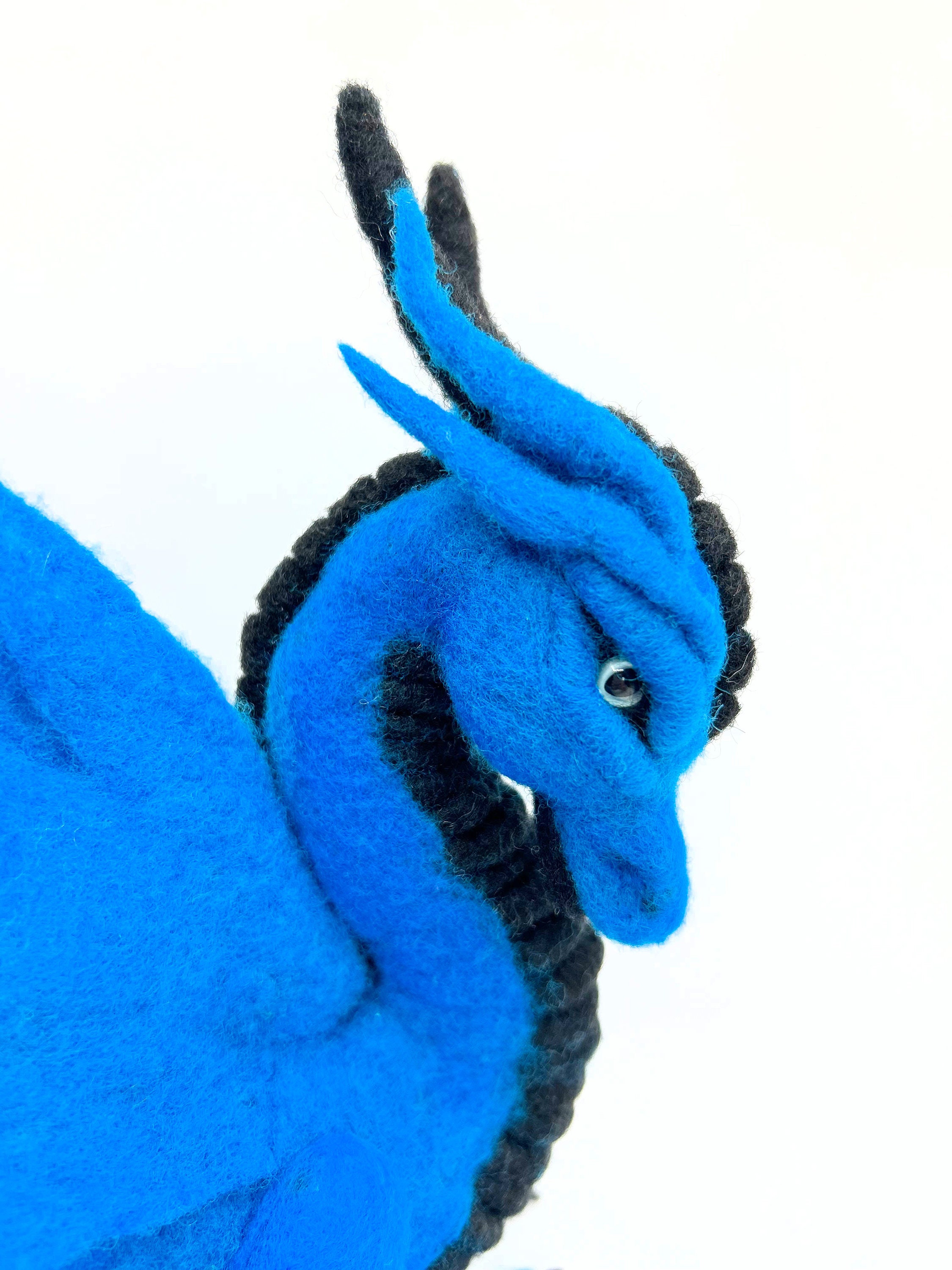 Needle Felted Dragon Blue Moon Dragon Altar Decor Witchy - Etsy