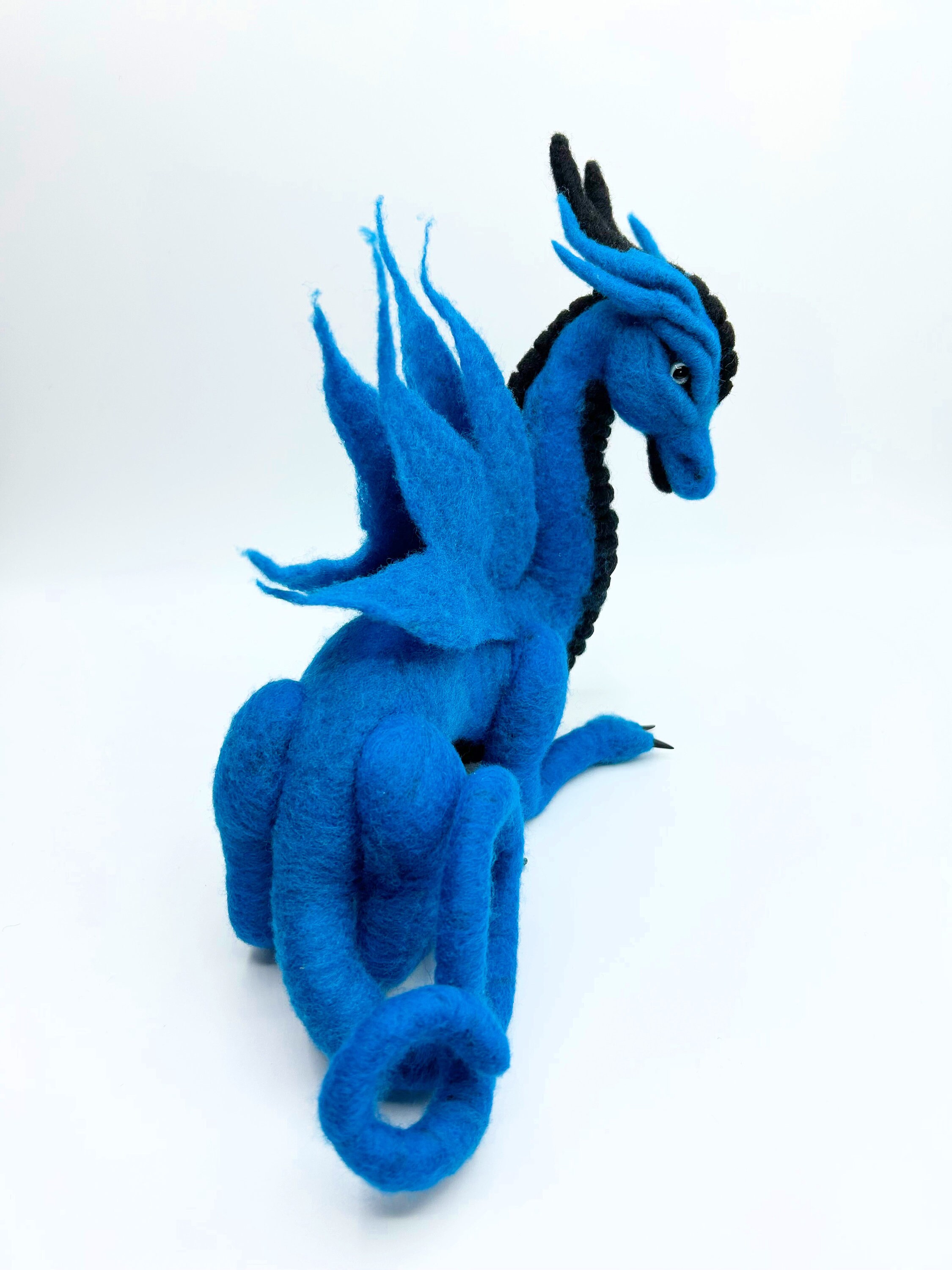 Needle Felted Dragon Blue Moon Dragon Altar Decor Witchy - Etsy