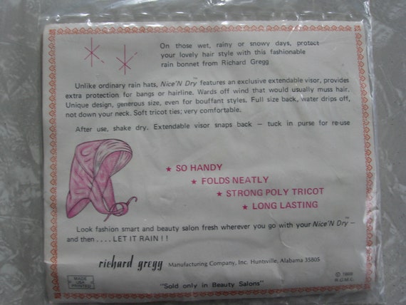 Vintage Rain Bonnet / 1985 / Richard Gregg / Extendab… - Gem