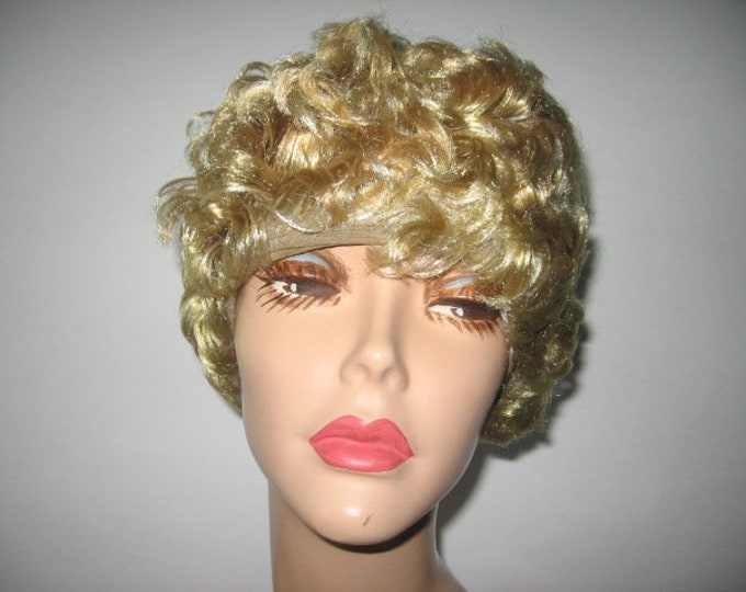 Vintage Swim Cap / 1960's / PLAYTEX / Stretch Wig / Blonde Curly Bob ...