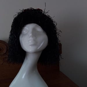 Vintage Swim Cap / Playtex / Raffia hair / Velvet Bow / Made in Western ...