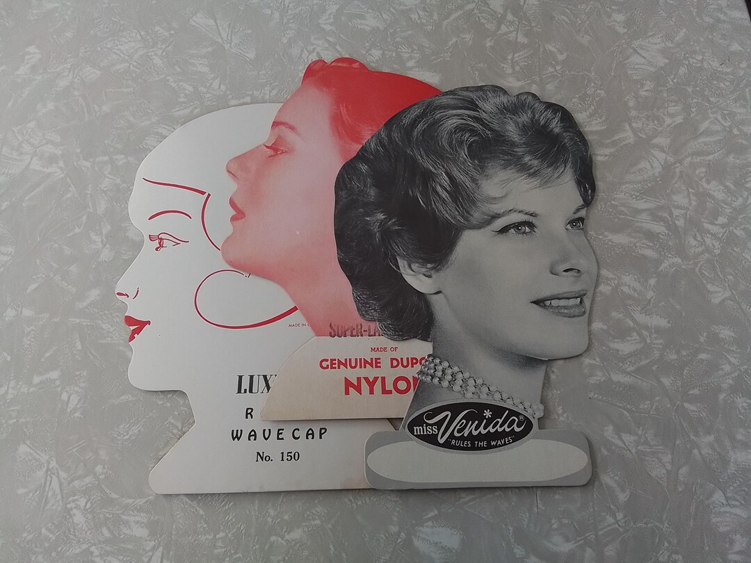 Vintage Cardboard Display Trio set of 3 / for Use With Hairnets ...