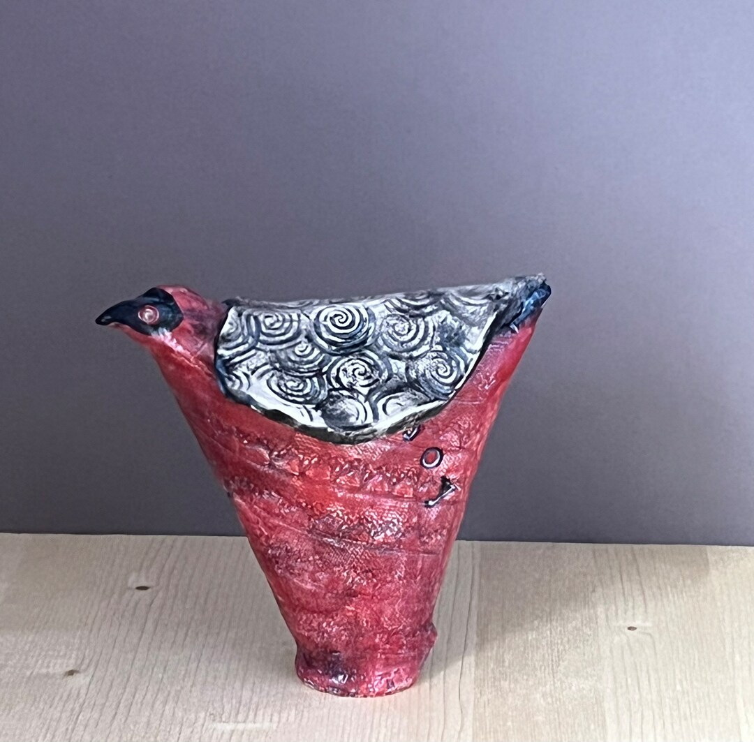 Red Bird Ceramic Sculpture - Etsy