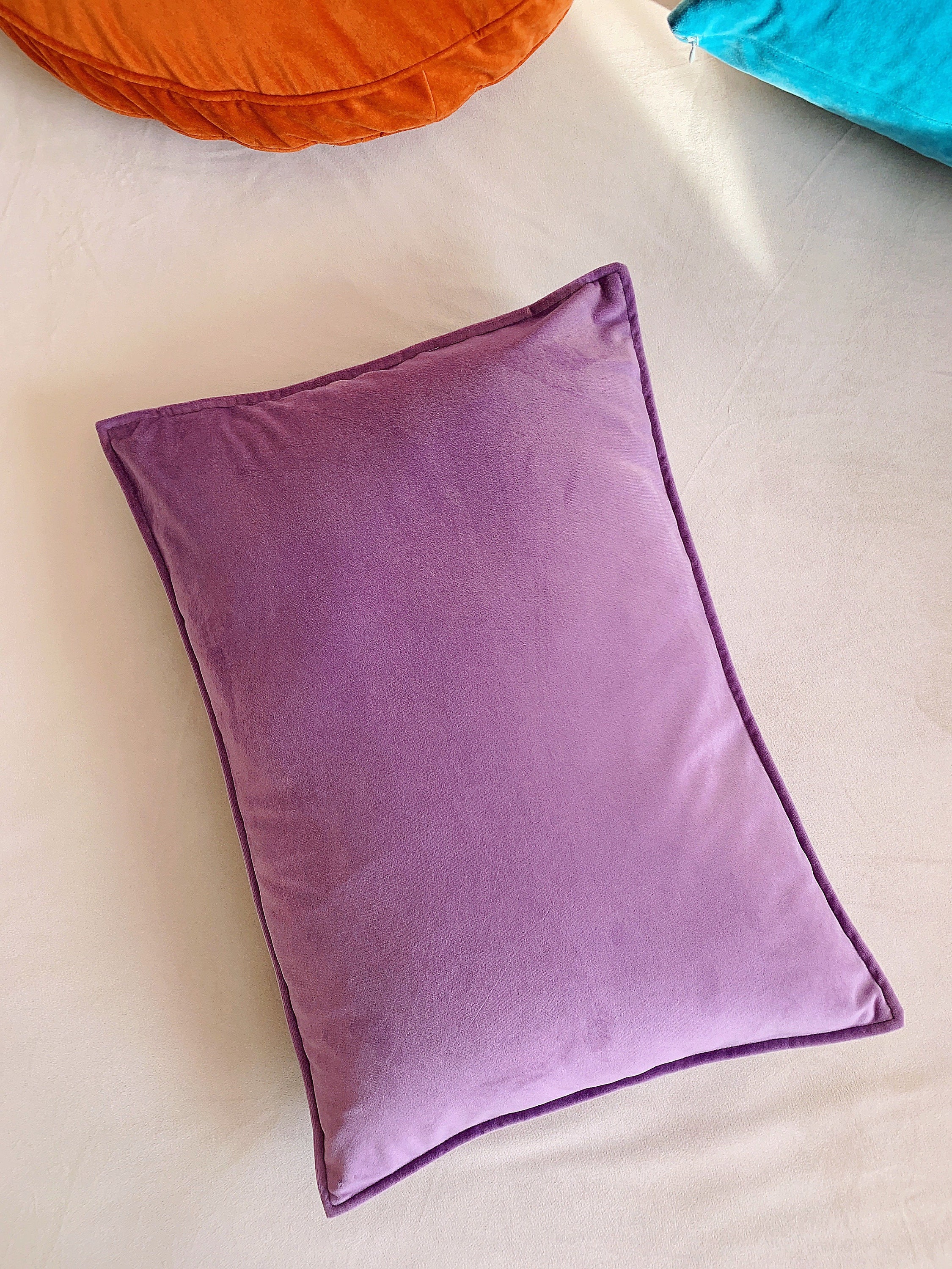 Lavender Purple Lumbar Cushion Luxury Velvet Throw Pillow | Etsy