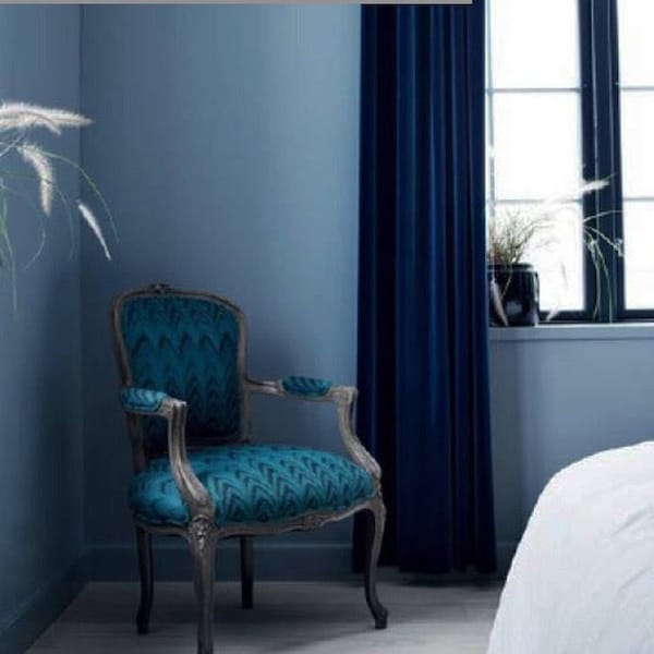 Blue Vintage Velvet Curtains - Etsy