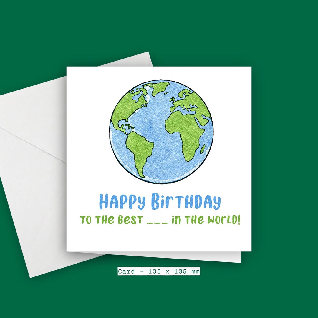 Personalized Earth Birthday Card – Space Theme Greeting - Etsy