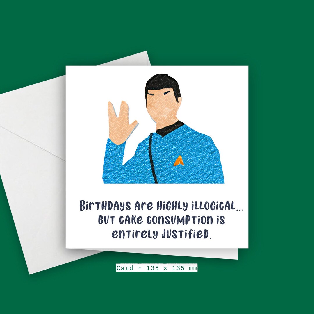 Sci-fi Funny Card Spok / Greeting Birthday Card - Etsy