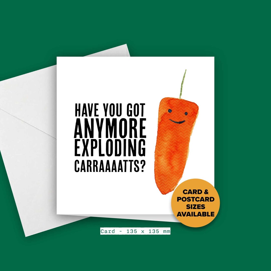 Bottom Exploding Carrot Quote Birthday Card | Greeting Card - Etsy