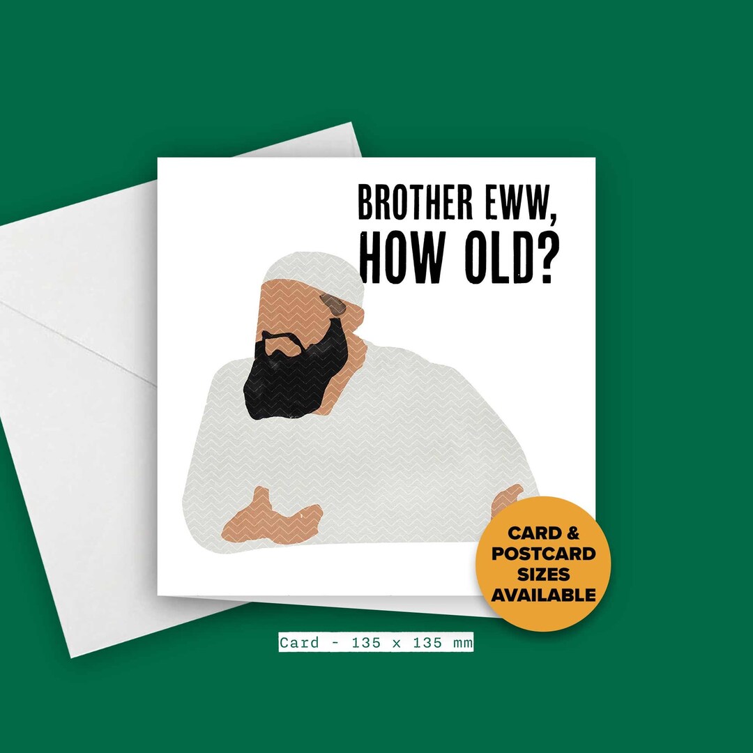 Brother Eww, Urgh How Old Birthday Card Greeting Card Watercolor Style ...
