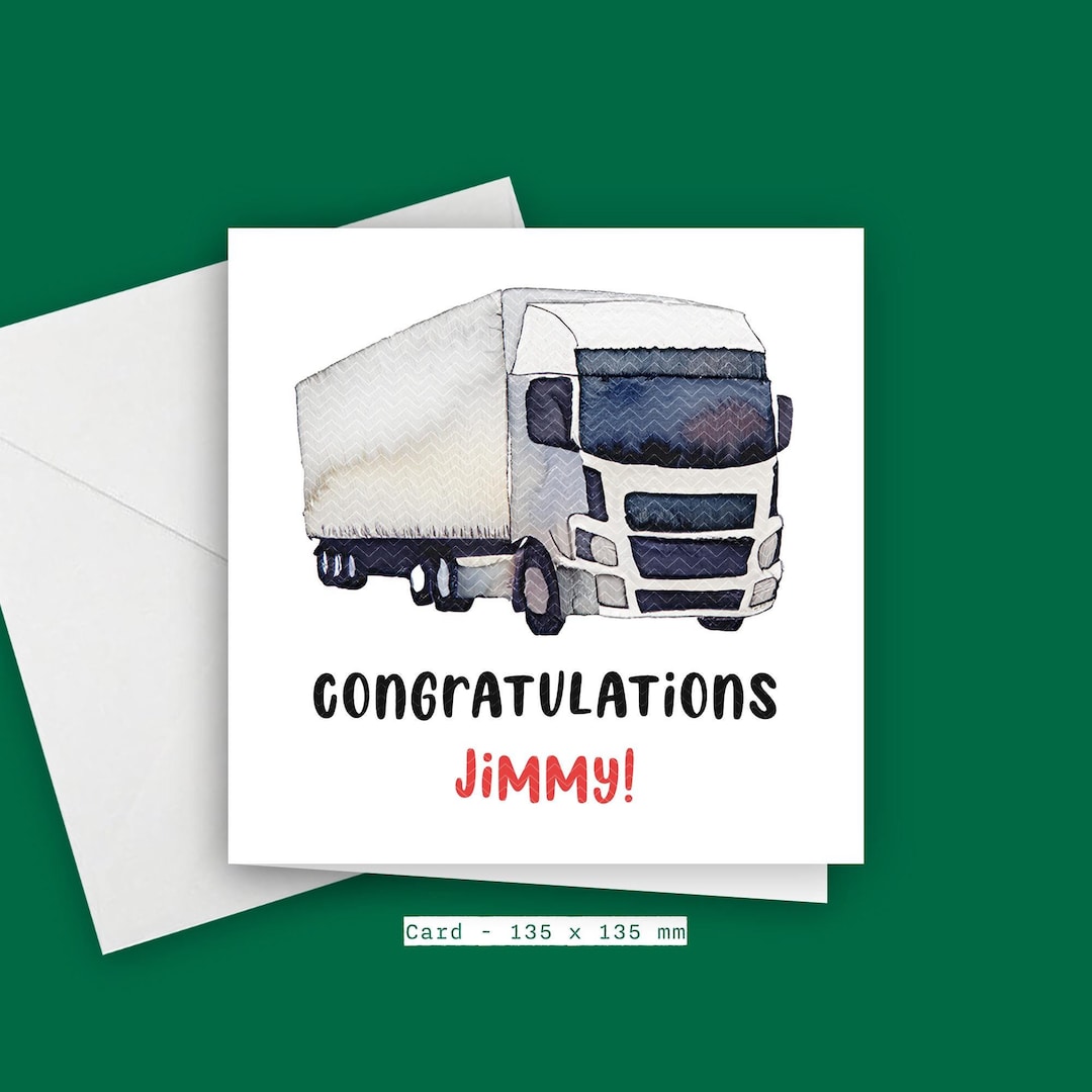Custom Lorry Truck Greeting Card – Personalised HGV Birthday, Father’s ...