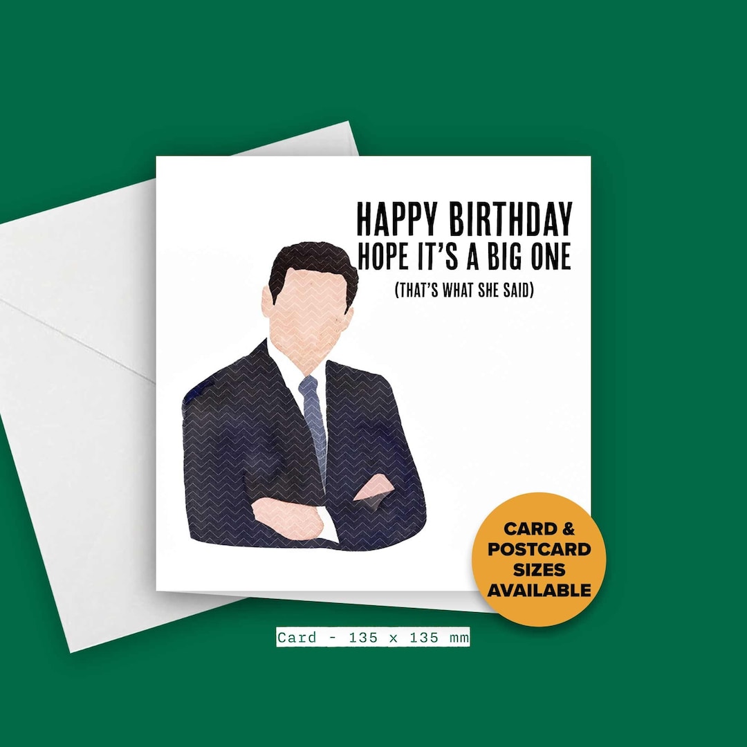 Michael Scott Birthday Card | Happy Birthday | That's What She Said - Etsy