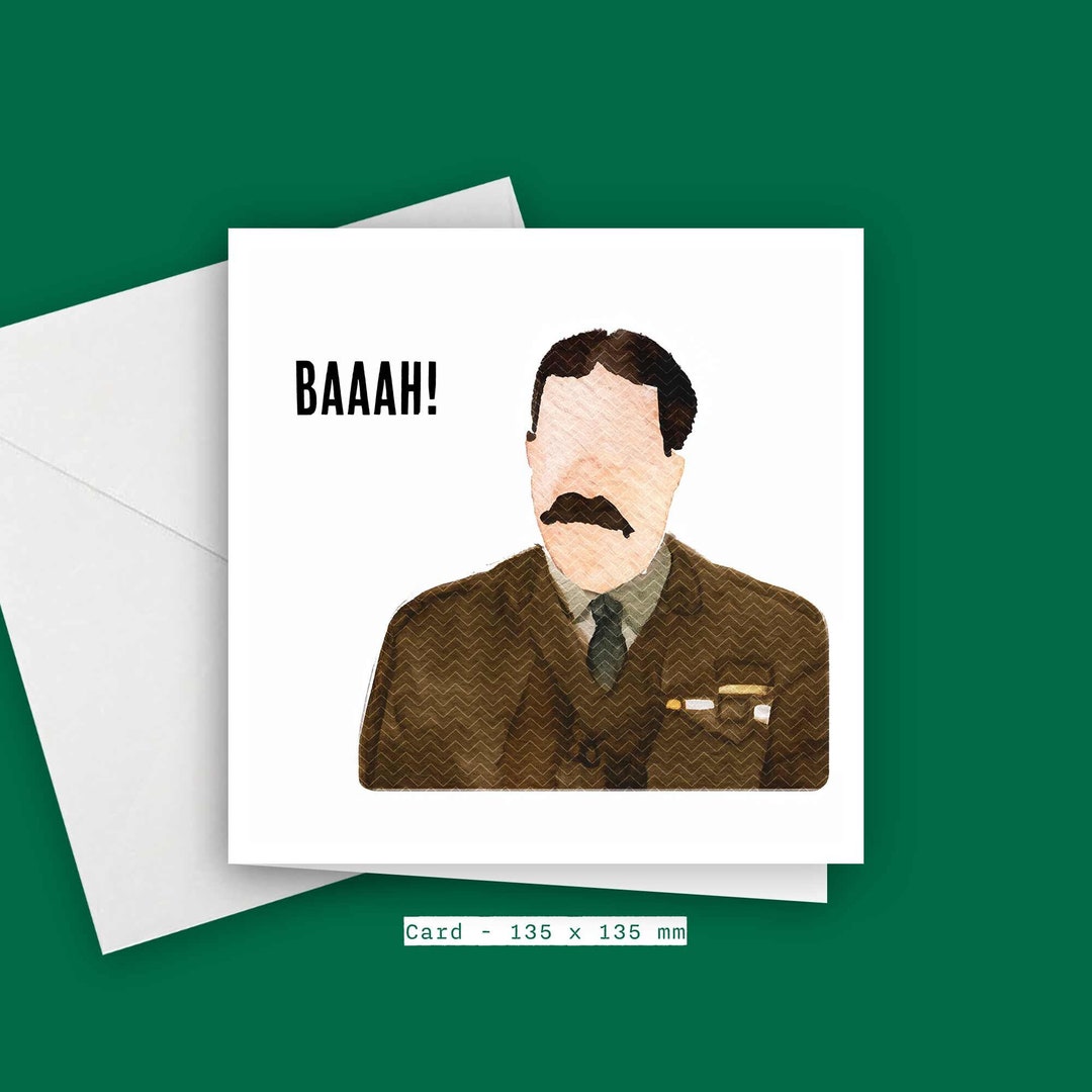 Blackadder Inspired Watercolour General Melchett "baaah" Birthday Card ...