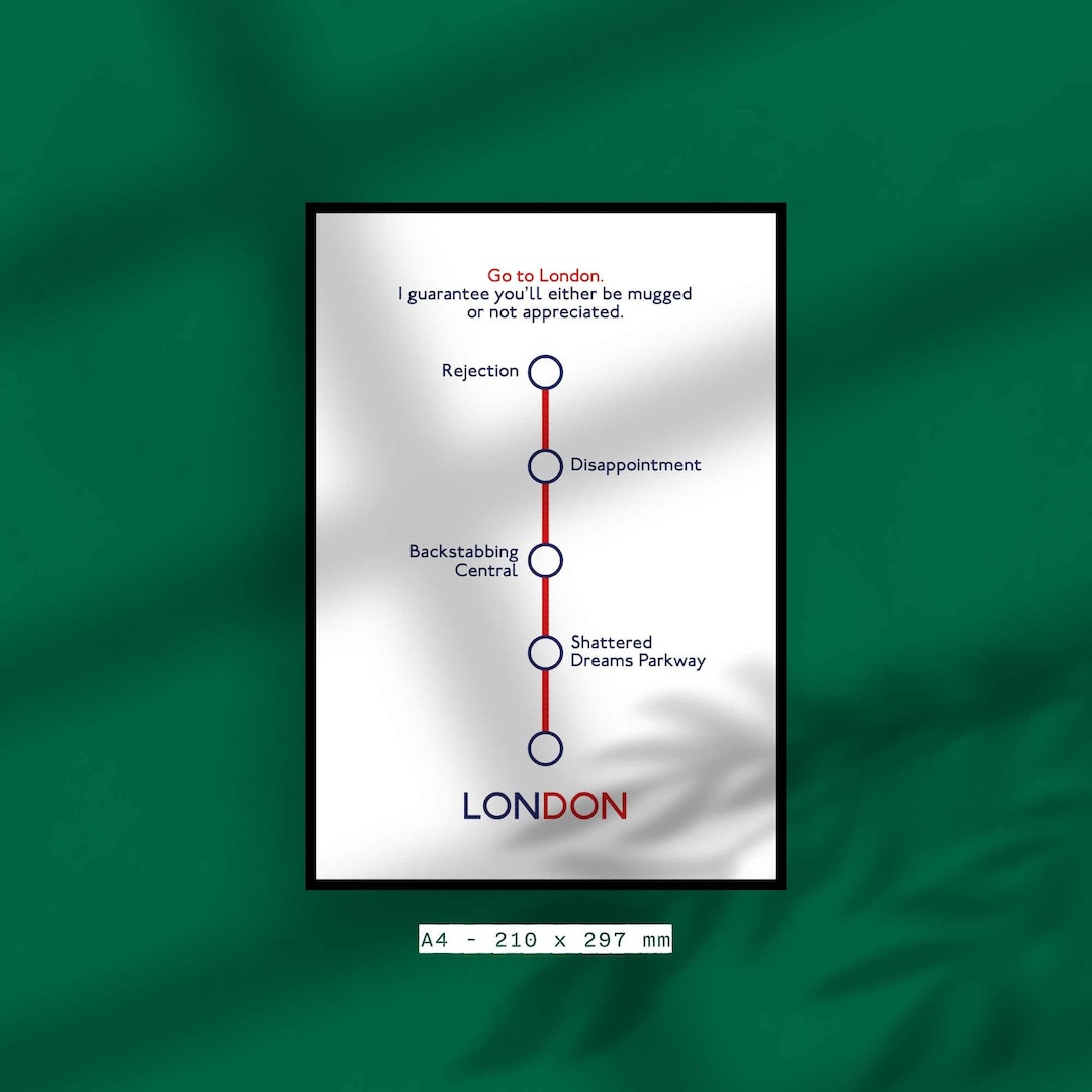 Alan Partridge "go to London" Quote Map | Minimal Artwork Poster - Etsy