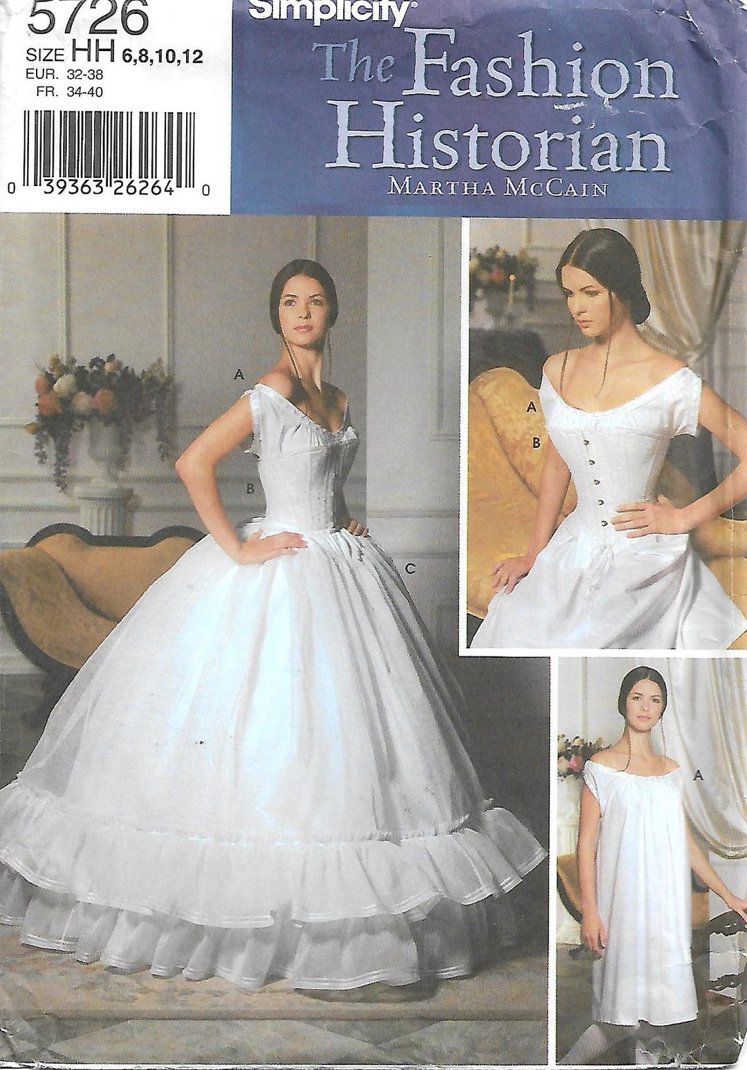 Simplicity Pattern 5726: Misses’ Chemise, Corset, and Petticoat. Sizes ...