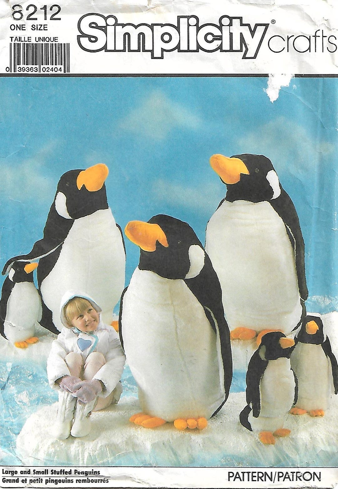 Vintage Simplicity Pattern 8212: Large and Small Stuffed Penguins. Ff ...