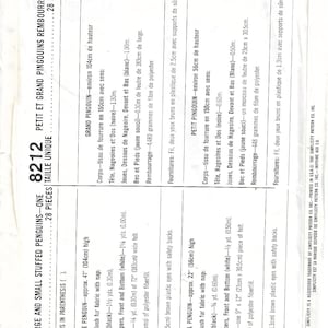 Vintage Simplicity Pattern 8212: Large and Small Stuffed Penguins. Ff ...