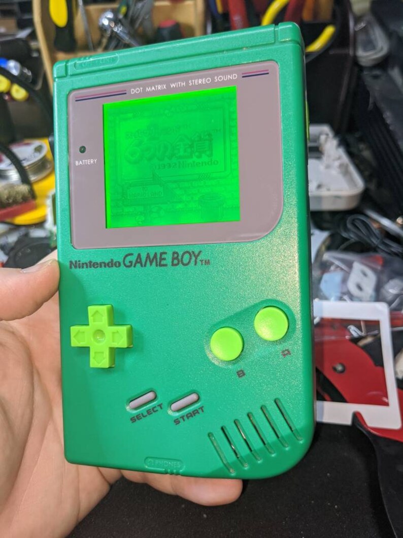 Customized/modded Green/clear Game Boy DMG-001 With Green - Etsy