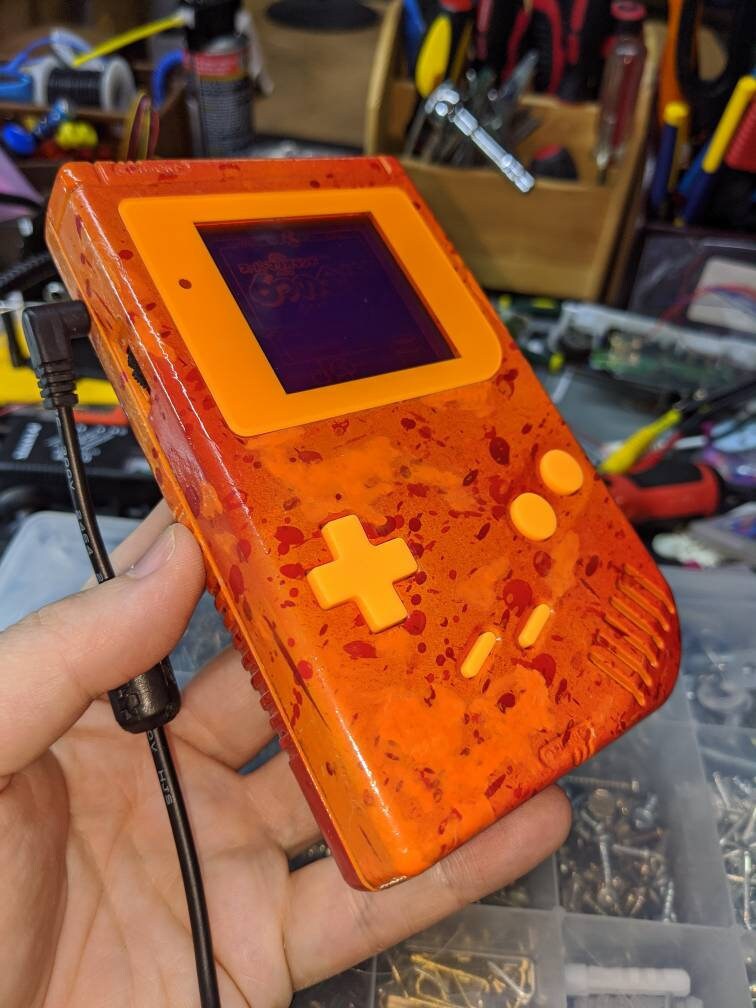 Customized/Painted Orange Game Boy DMG-001 with Inverted | Etsy