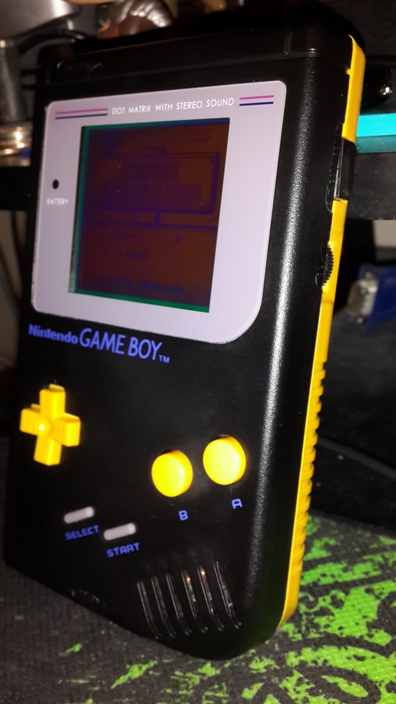 Customized/modded Black/yellow Game Boy DMG-001 With Biverted Yellow ...