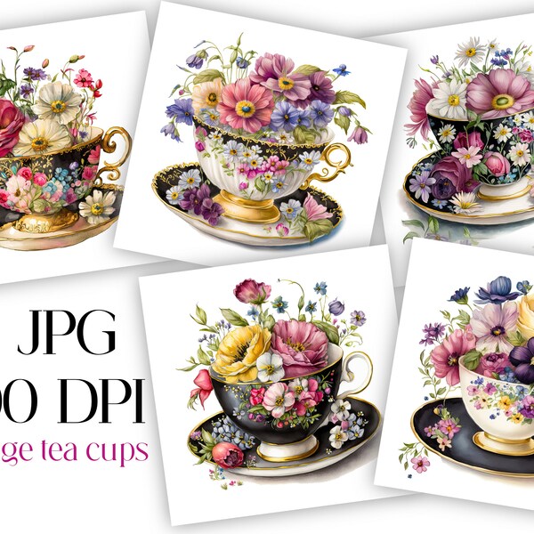Tea Cup Clip Art - Etsy