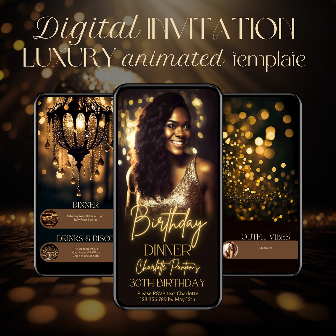 Birthday Dinner Invitation Video, Animated Digital Birthday Invite ...