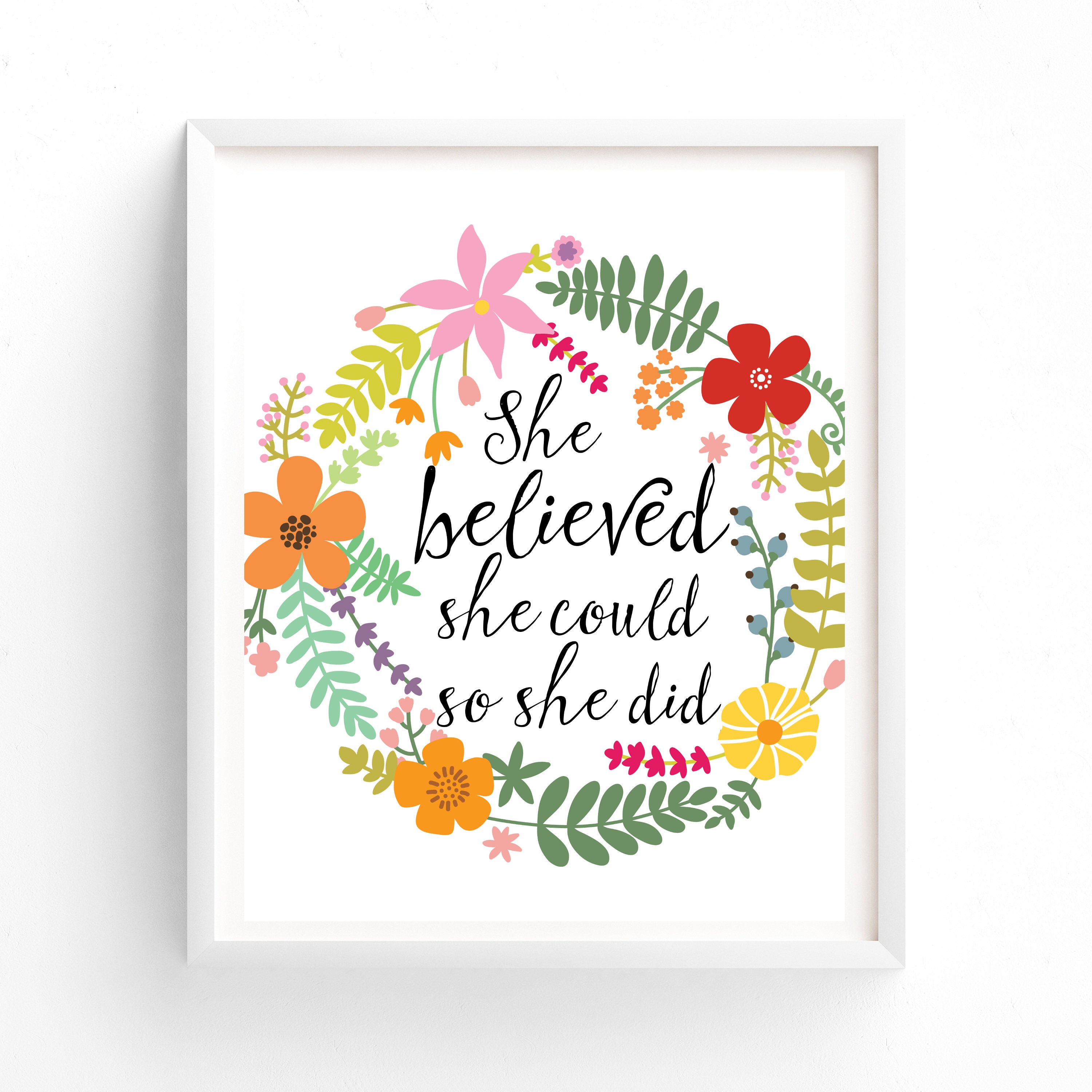 She Believed She Could Printable Prints Printas Wall art | Etsy