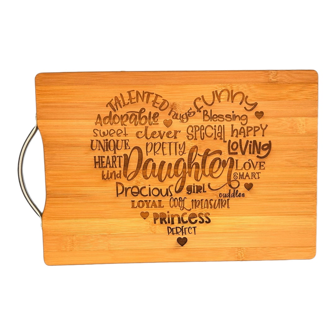 Daughter - Word Art | Cutting Board | Bamboo Charcuterie Board Cheese ...