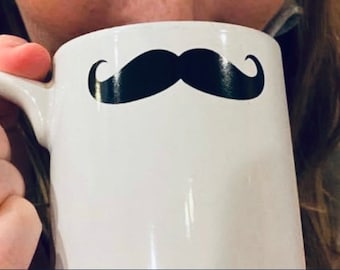 Mustache Guard Mug Extra Large Mug Large Handle Man Mug - Etsy