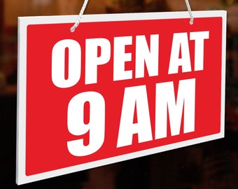Open at 11AM 3mm Rigid 120mm X 200mm Sign Shop Window Door | Etsy