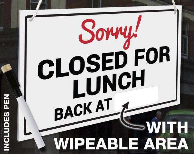 Lunch Break Sign / Out for Lunch Sign / Be Back Soon Sign / Custom ...