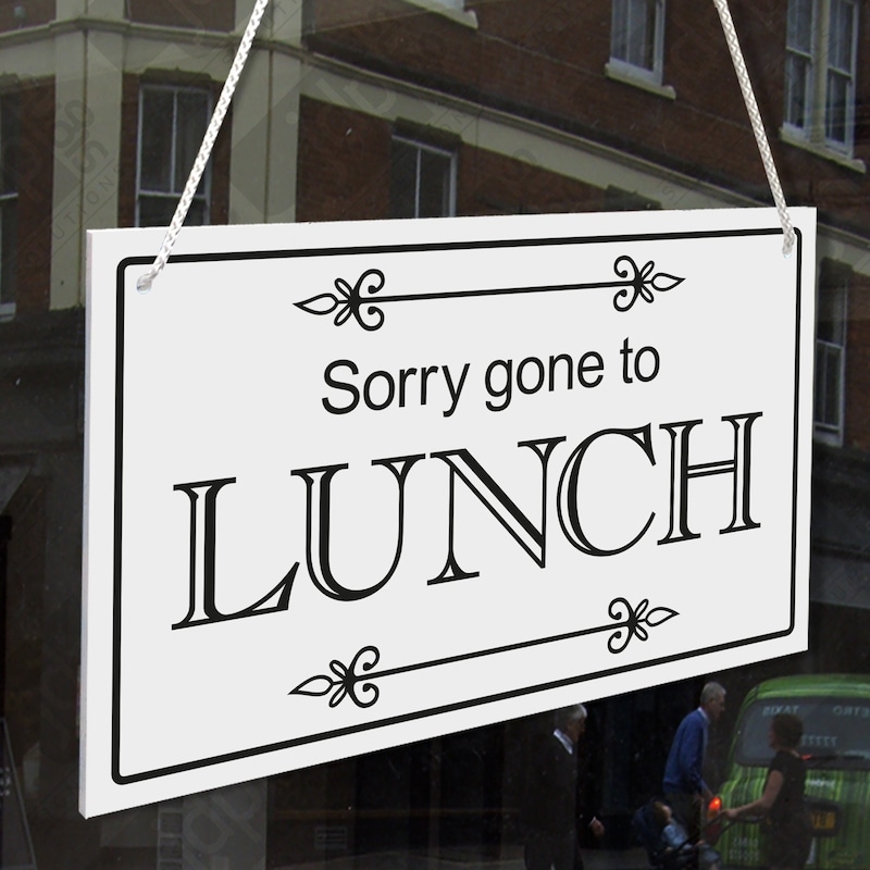 Gone to Lunch Sign - Etsy