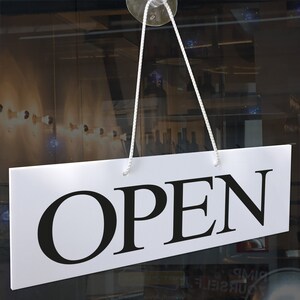 Open and Closed 3mm Rigid Hanging Sign 80mm X 210mm, Open Table Sign 21 ...