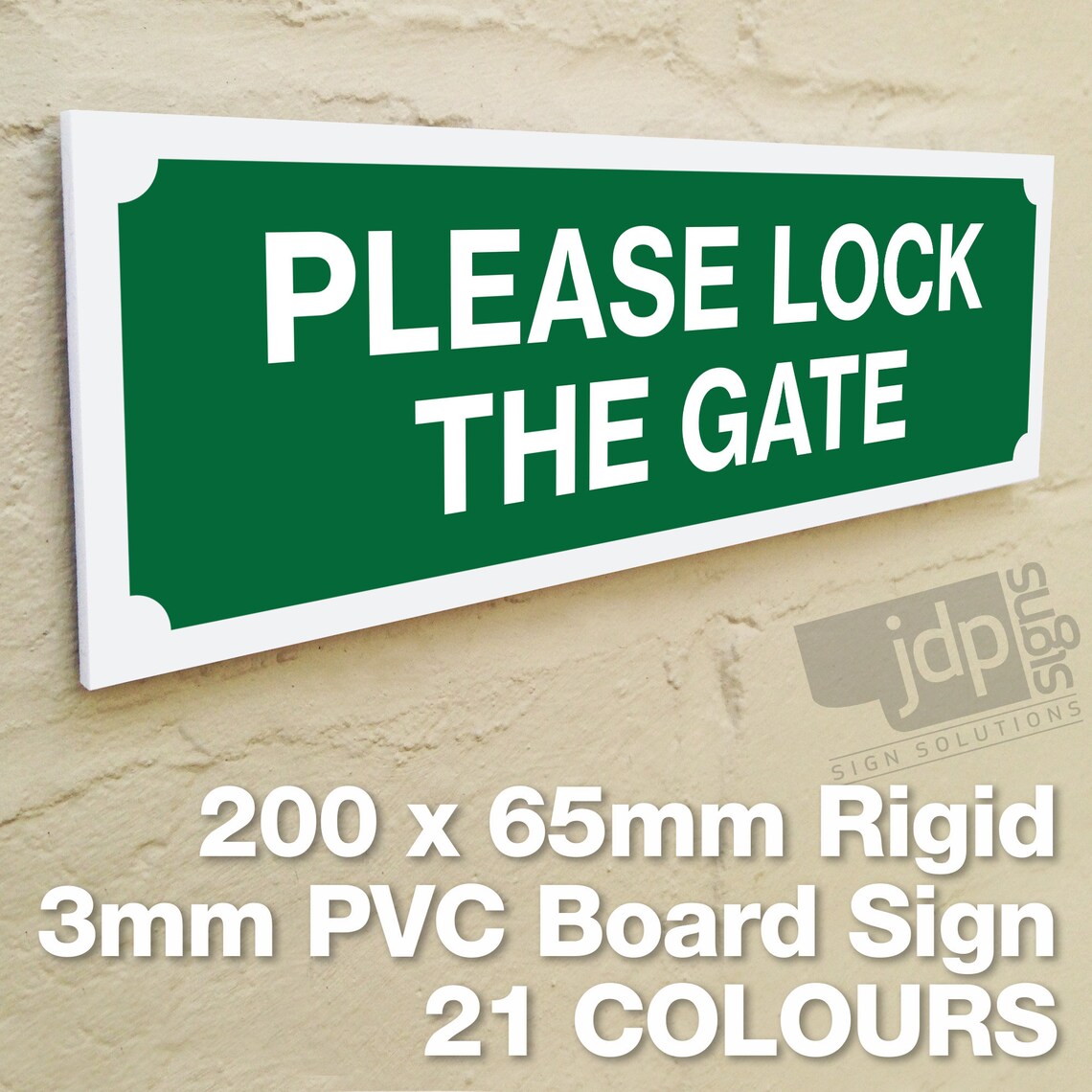 Please Lock the Gate 3mm Rigid PVC Board Sign - 21 Colours - Etsy