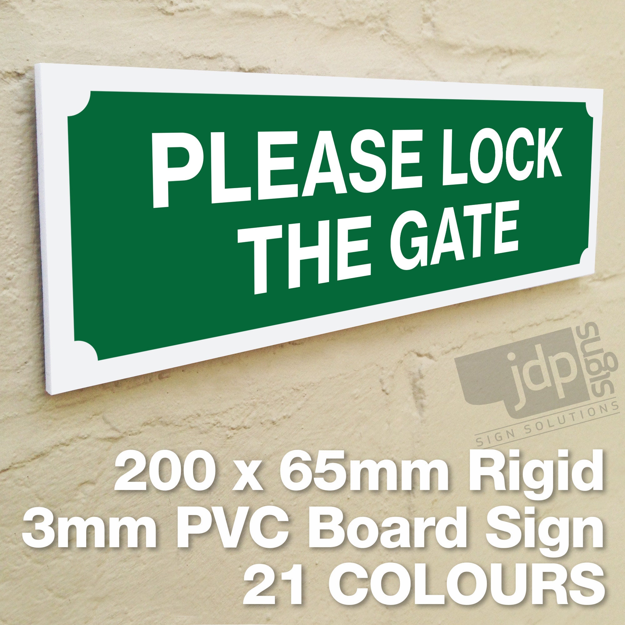 Please Lock the Gate 3mm Rigid PVC Board Sign 21 Colours - Etsy