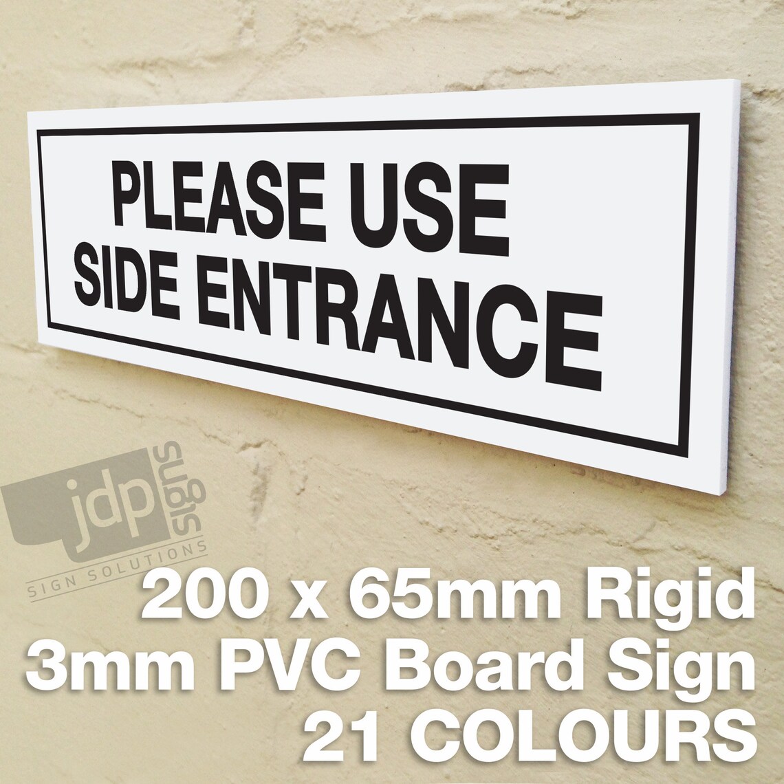 Please Use Side Entrance 3mm Rigid PVC Board Sign 21 Colours | Etsy