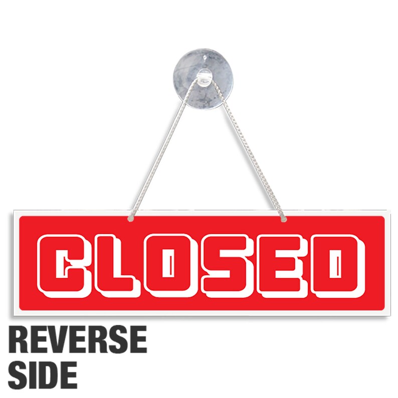 Open and Closed 3mm Rigid Hanging Sign 65mm X 240mm, Shop Window Door ...