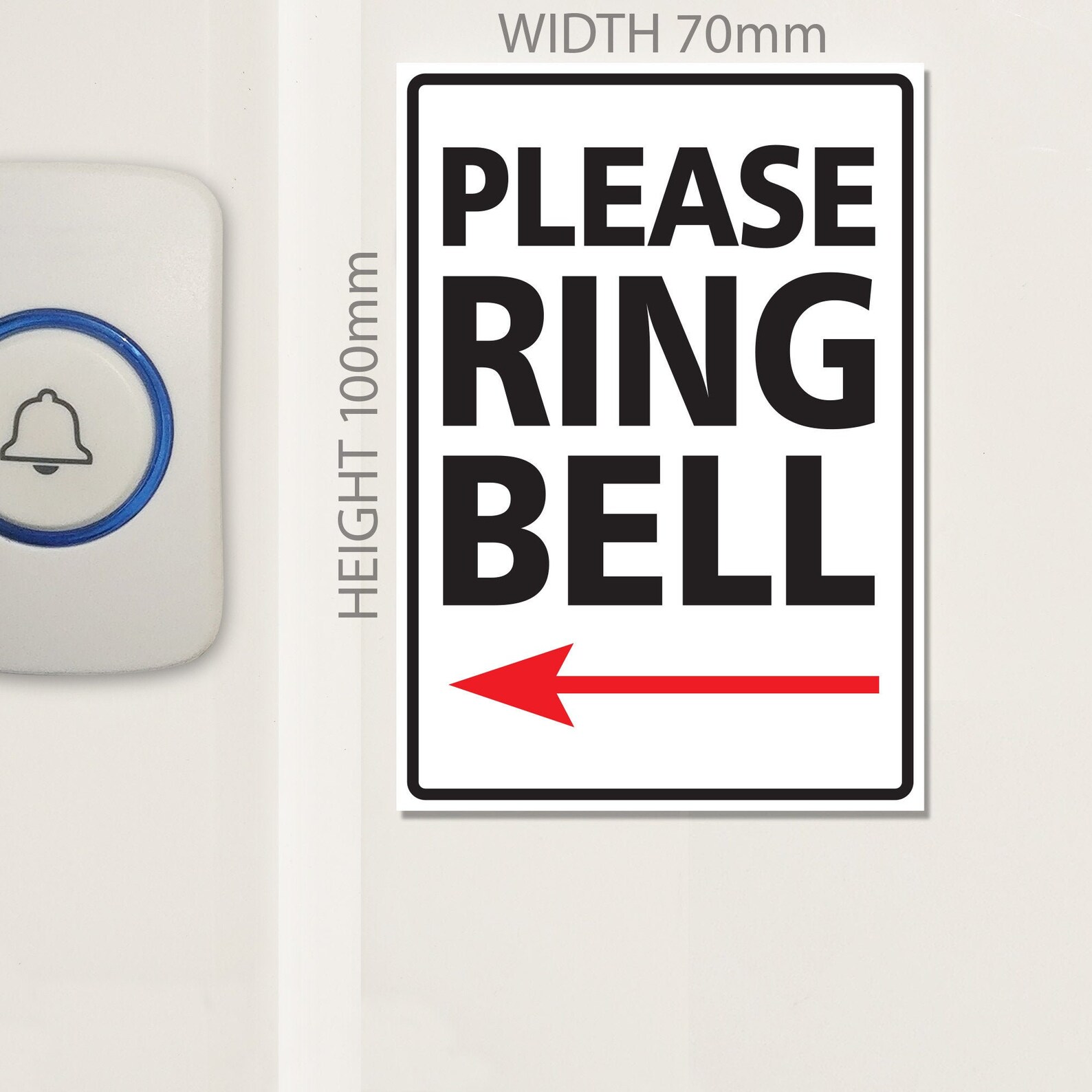 Small Please Ring Bell Left Arrow Pointing External 3mm - Etsy