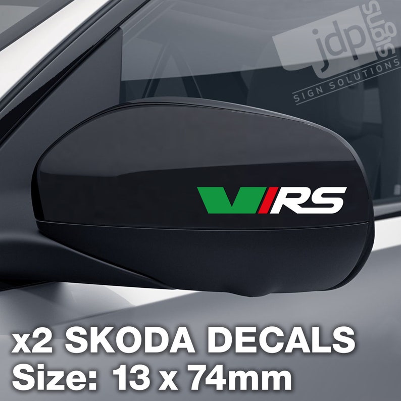 Skoda VRS 2 X White Green Red Wing Mirror Decals Vinyl - Etsy UK
