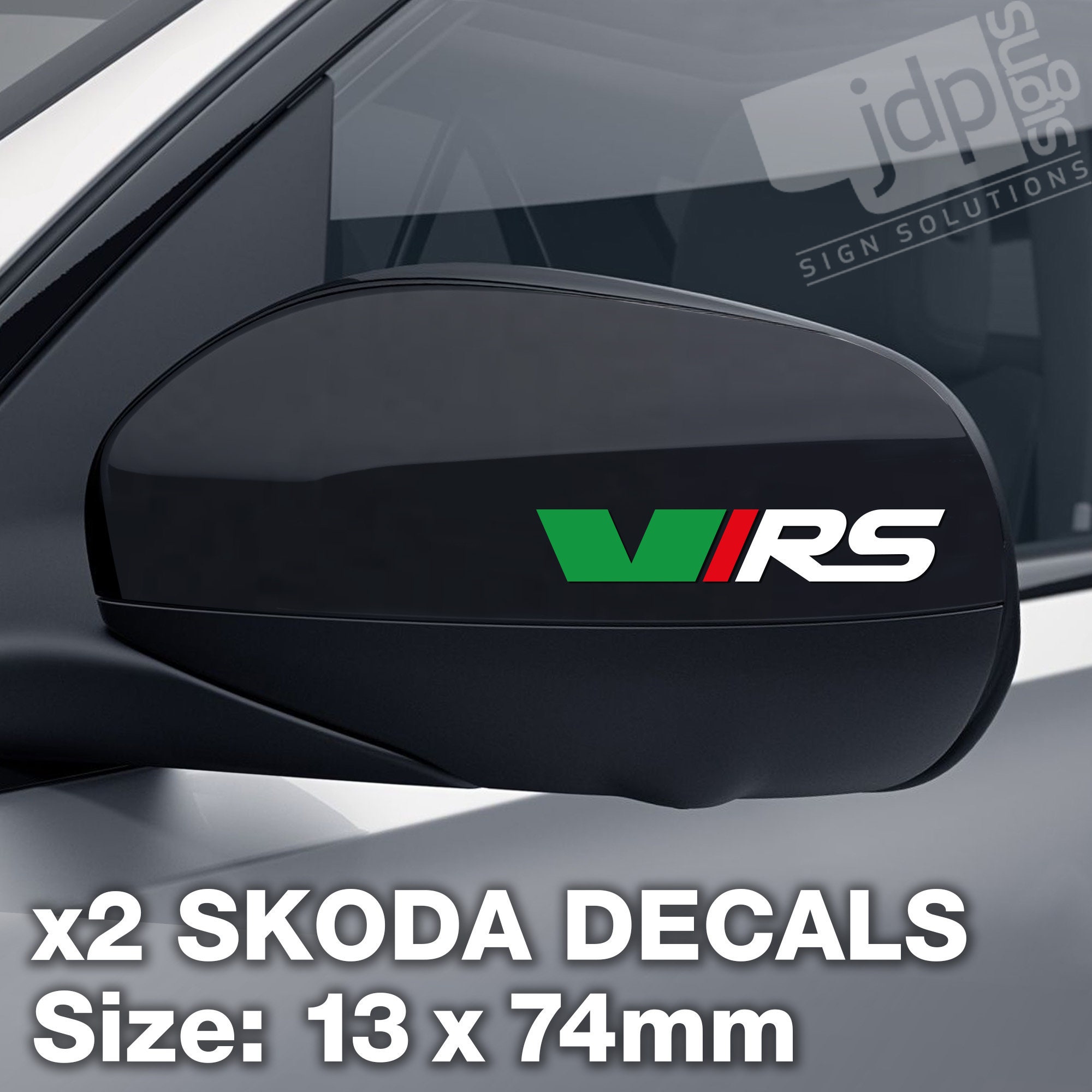 Skoda VRS 2 X White Green Red Wing Mirror Decals Vinyl - Etsy UK