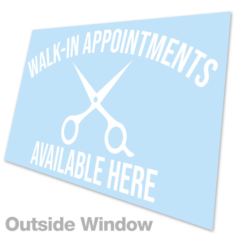 MEDIUM Walk in Appointments Available Here Window Door Barber Hair ...