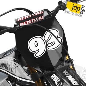3 X Custom Race Numbers and Name Stickers Motocross Kart Decals Mx Dirt ...