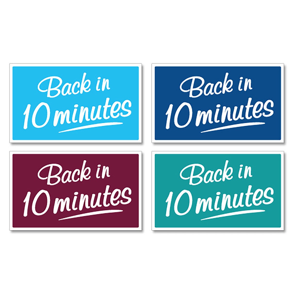 Back in 10 Minutes 3mm Rigid Hanging 120mm X 200mm Sign Shop | Etsy UK