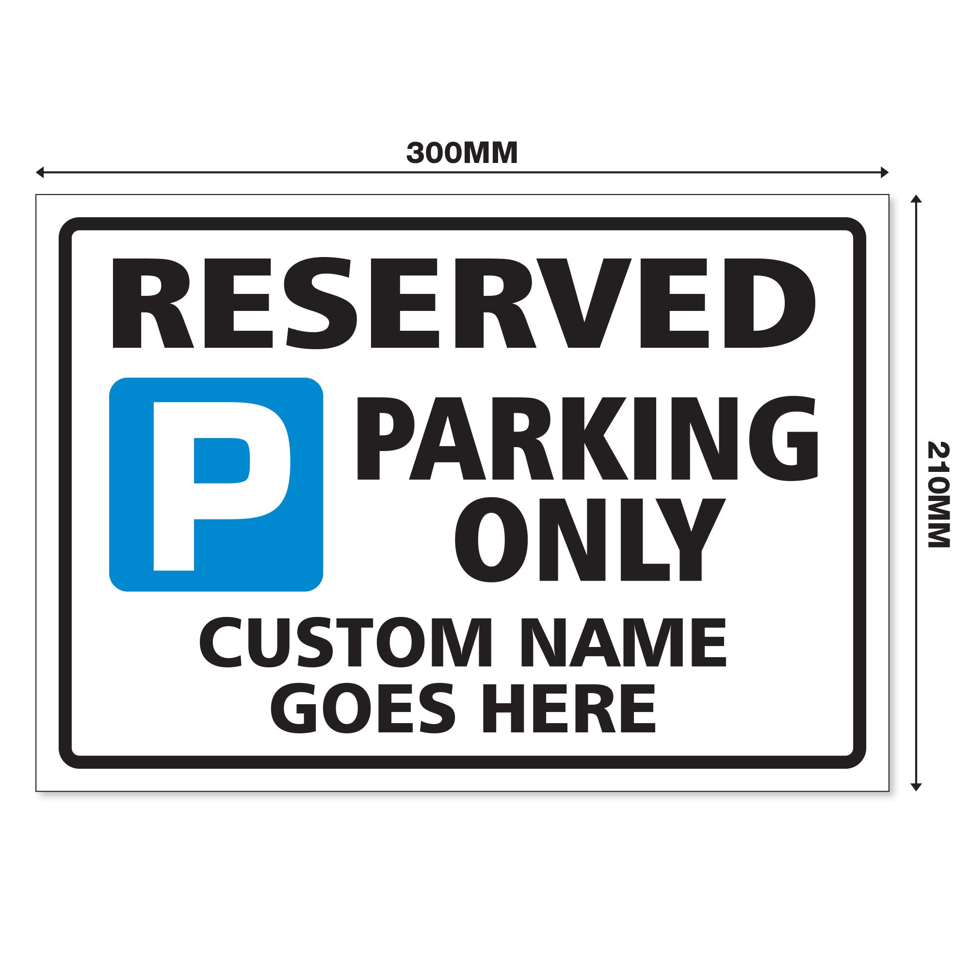 Reserved Parking Only Custom Named Sign External 3mm Rigid - Etsy UK